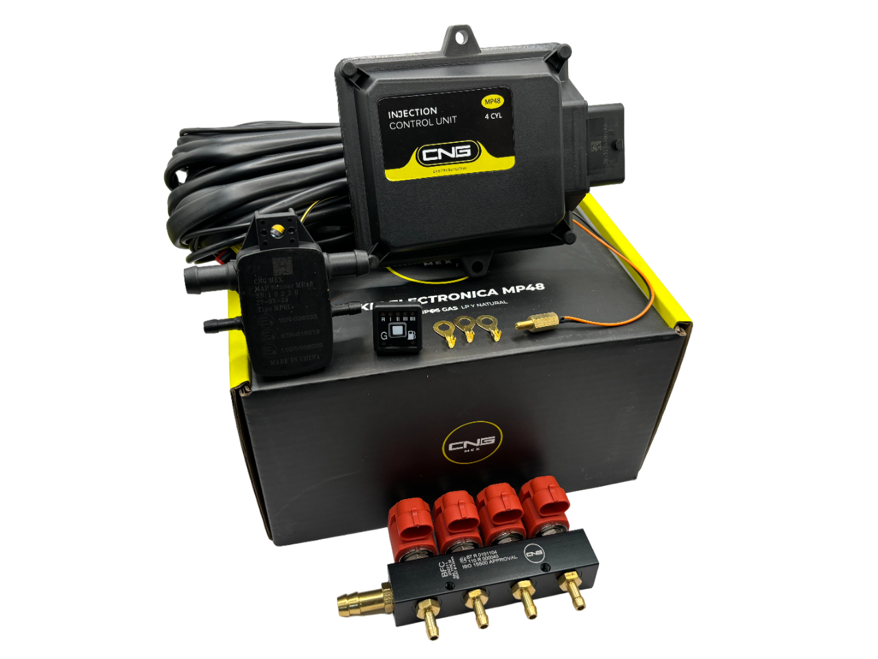 Kit Electronica Mp48 Conversion 5ta Gas Gnv Glp 4 Cilindros Con Riel I ...